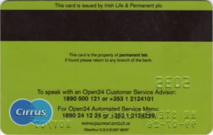 Bank Card: Permanent Tsb Open 24 (Permanent tsb, IrelandCol:IE-CR-0005
