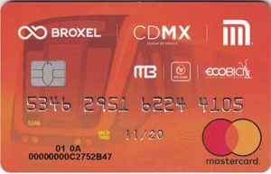 Tarjeta de Banco: Broxel CDMX (Broxel, MéxicoCol:MX-MC-0133