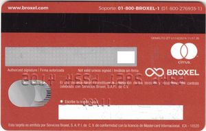 Tarjeta de Banco: Broxel CDMX (Broxel, MéxicoCol:MX-MC-0133