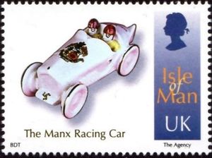 Stamp: Crown Devon Model of Early Manx Racing Car (Isle of Man(The ...