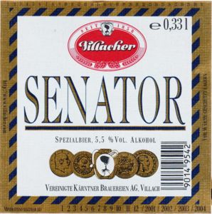 Drink Label: Villacher Senator (Brauerei Villach, AustriaCol:AT-BEER-004575