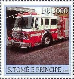 Stamp: Fire Vehicles (São Tomé and Príncipe(Fire Engines 2003) Mi:ST ...