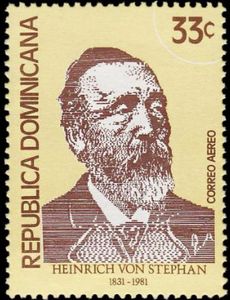 Stamp: Heinrich von Stephan (1831-1897) (Dominican RepublicMi:DO 1306 ...