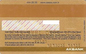 Bank Card: Axess (Akbank T.A.Ş., Türkiye (Turkey)Col:TR-MC-0159