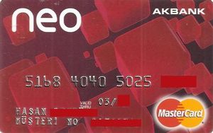 Bank Card: AKBANK - neo (Akbank T.A.Ş., Türkiye (Turkey)Col:TR-MC-0616