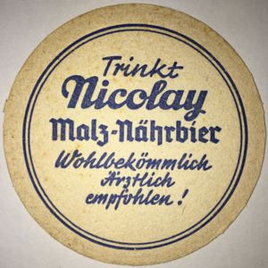 Beer Coaster: Nicolay (Hofbrauhaus Nicolay AG, Germany, Federal ...