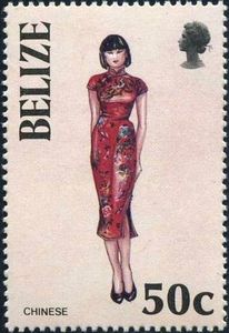 Stamp: Chinese (Belize(Costumes of Belize) Mi:BZ 854,Sn:BZ 802,Yt:BZ ...