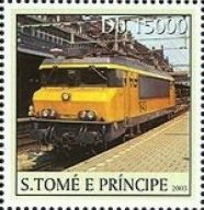 Stamp: French Trains (São Tomé and Príncipe(Locomotives 2003) Mi:ST ...