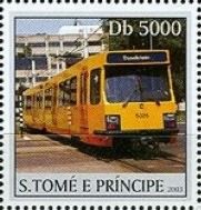 Stamp: Trams (São Tomé and Príncipe(Locomotives 2003) Mi:ST 2293,Sn:ST ...