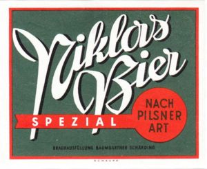 Drink Label: Niklas Bier Spezial (Brauerei Josef Niklas Wesenufer ...