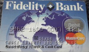 Tarjeta de Banco: Fidelity Bank (Fidelity National Bank, Estados Unidos ...