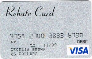 Bank Card: Rebate Card (MetaBank, United States of America) Col:US-VI-0654