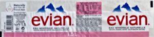 Drink Label: Evian (Source Cachat Bron-S.A.E.M.E., FranceCol:FR-WATER ...