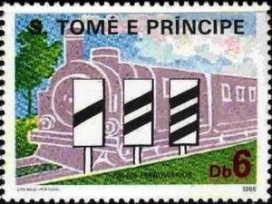 Sello: 100-300 Meter Warning Signs (Santo Tomé y Príncipe(Railway ...