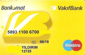 Bank Card: Bankomat (VakifBank, Türkiye (Turkey)Col:TR-MS-0025.05