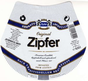 Drink Label: Zipfer Original (Brauerei Zipf, AustriaCol:AT-BEER-004737