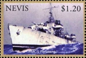 Stamp: HMCS "Penetang" (Nevis(60th Anniversary of D-Day Landings) Mi:KN ...