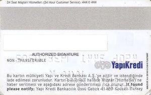 Bank Card: World Card (Yapi Kredi Bankasi, Türkiye (Turkey)Col:TR-VI-0054