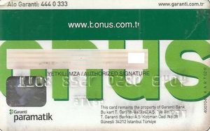 Bank Card: Garanti Bonus (Garanti Bankası, Türkiye (Turkey)Col:TR-VI ...
