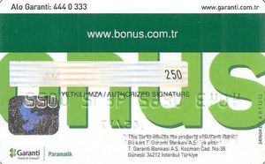 Bank Card: Garanti Bonus (Garanti Bankası, Türkiye (Turkey)Col:TR-VI ...