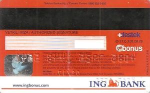 Bank Card: ING BANK - Bonus (ING Bank, Türkiye (Turkey)Col:TR-VI-0386