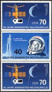 Stamp: 25 years of Manned Space Flight (Germany, Democratic Republic ...
