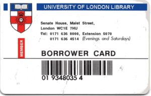 Cartão Funcional: University of London Library - Borrower Card ...