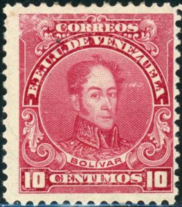 Stamp: Simón Bolívar (Venezuela(Simón Bolívar - Different Frames) Mi:VE 97b,Sn:VE 261,Yt:VE 136 ...