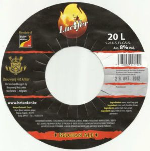 Drink Label: Lucifer (Brouwerij Het Anker, BelgiumCol:BE-BEER-023411
