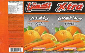 Drink Label: X-tra Orange¬carrot (Interbrand S.A.L., LebanonCol:LB ...