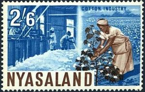 Stamp: Cotton Industry (Nyasaland) (Pictorial Definitive Stamps) Mi:GB ...