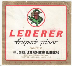 Drink Label: Lederer Export pivo (Jadranska Pivovara, CroatiaCol:HR ...