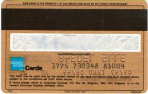 Bank Card: American Express (American Express, United Kingdom of Great ...