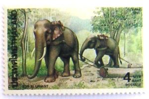 Stamp: Asian Elephant (Elephas maximus) (Thailand(Elephants) Mi:TH 1439 ...