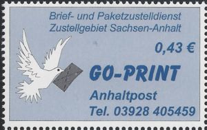 Stamp: Logo (Germany, Modern Private Post Offices(Go Print Anhaltpost ...