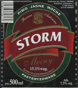 Drink Label: Storm mocny (Browar Regina Antonowo, PolandCol:PL-BEER-001032