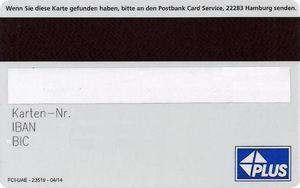 Tarjeta de Banco: Postbank SparCard (Postbank, AlemaniaCol:DE-PL-0005.01