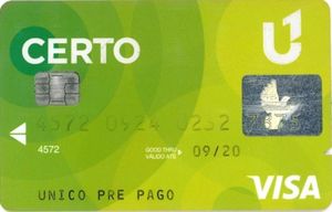 Bank Card: Unico - Certo (Banco Unico, MozambiqueCol:MZ-VI-0005