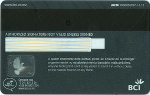 Bank Card: BCI Private (Bci, MozambiqueCol:MZ-VI-0006