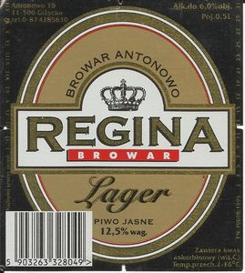 Drink Label: Regina Lager (Browar Regina Antonowo, PolandCol:PL-BEER-004044