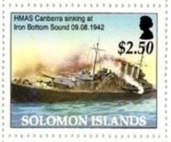 Stamp: HMAS Canberra sinking (Solomon Islands(60th Anniversary of the ...
