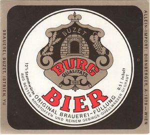 Drink Label: Burg Bier (Istarska Pivovara Buzet, CroatiaCol:HR-BEER-000388