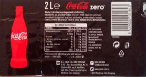 Drink Label: Coca-cola zero (S.C. Coca-Cola HBC Romania S.R.L ...