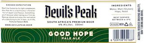 Drink Label: Devil's Peak Good Hope - Pale Ale (Devil's Peak Brewing Company, South AfricaCol:ZA ...