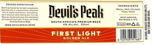 Drink Label: Devil's Peak First Light - Golden Ale (Devil's Peak ...