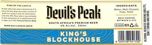 Drink Label: Devil's Peak King's Blockhouse - IPA (Devil's Peak Brewing ...