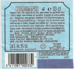 Drink Label: Brigand (Brouwerij Van Honsebrouck, BelgiumCol:BE-BEER-023672