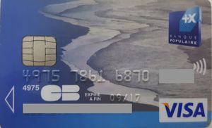 Bank Card: Carte Bleue Visa (Banque Populaire, FranceCol:FR-VI-0125