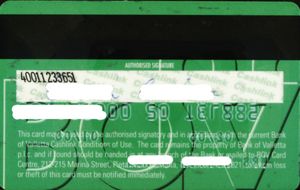 Tarjeta de Banco: BOV Cashlink Card (Bank of Valletta p.l.c., MaltaCol ...