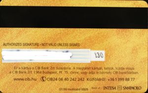 Bank Card: CIB Bank (CIB Bank, HungaryCol:HU-VE-0001.01